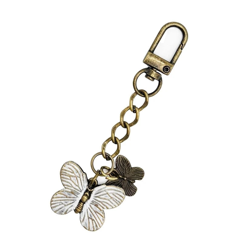 White Butterfly Bag Charm