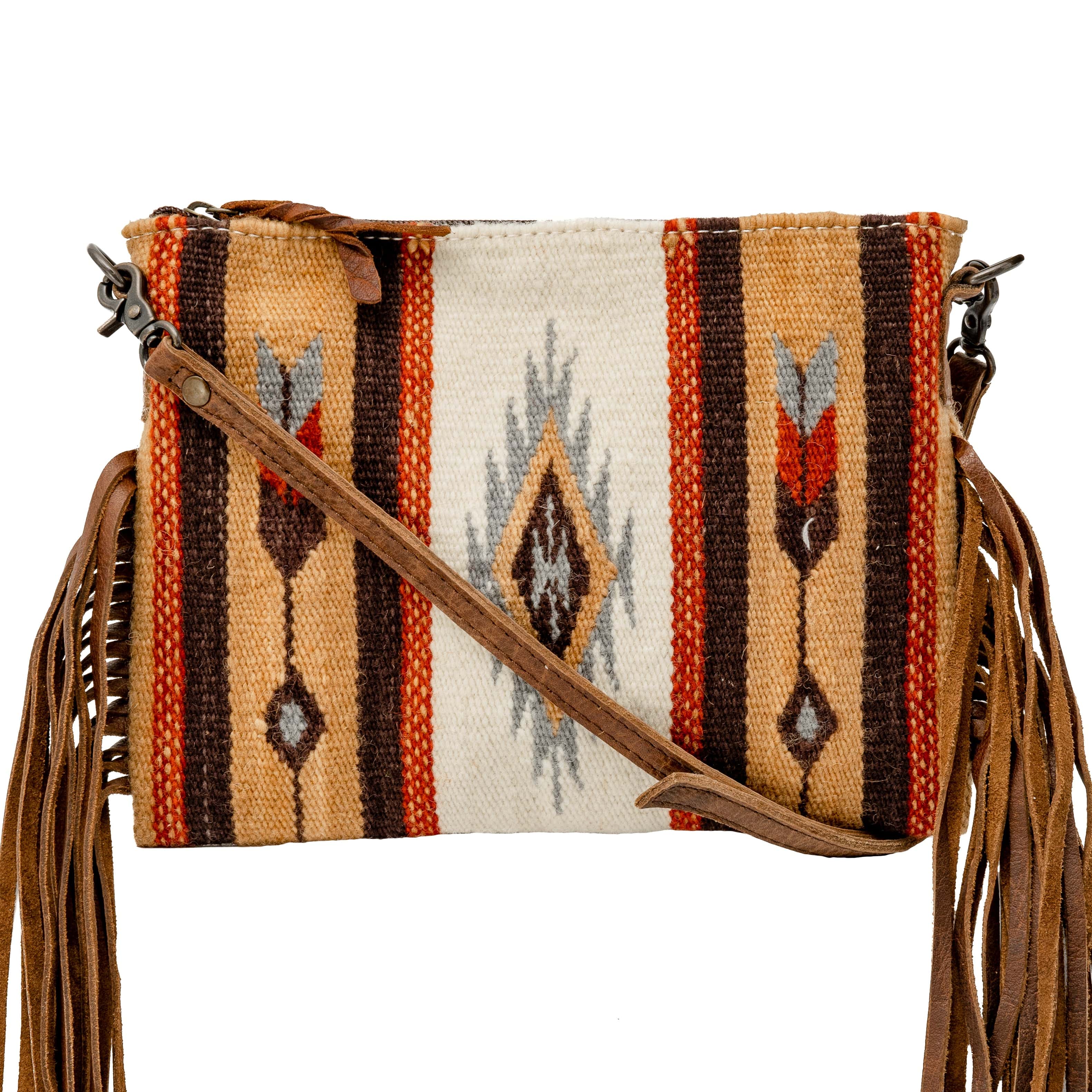 American Darling | Saddle Blanket Crossbody Purse with Fringe, Tooled ...